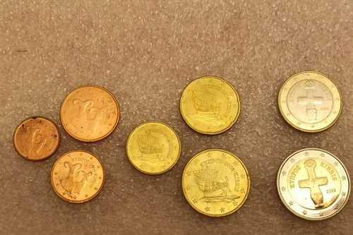 Кипр набор евро корабль 8 монет