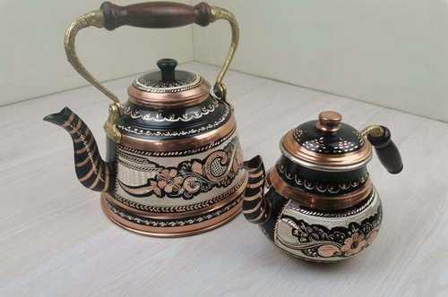 Заварочный чайник медный турецкий