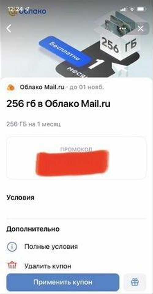 Облако mail.ru 256 гб
