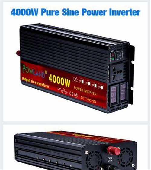 Инвертор 12V в 220V 4000W сетевой, автомобильный