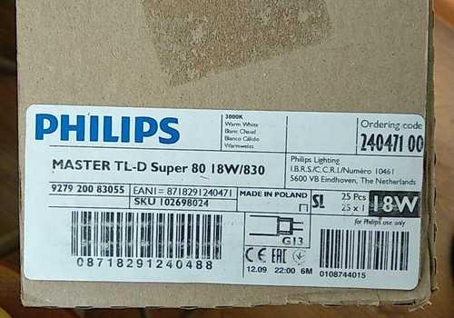 Лампы люминесцентные Philips TL-D 18/830