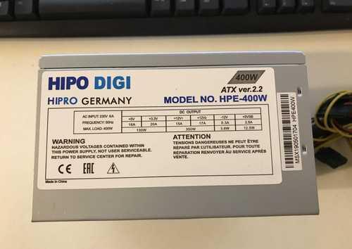 Новый блок питания Hipo Digi 400w