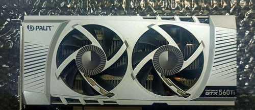 Palit GTX 560 Ti 1280mb белые полосы на ремонт или