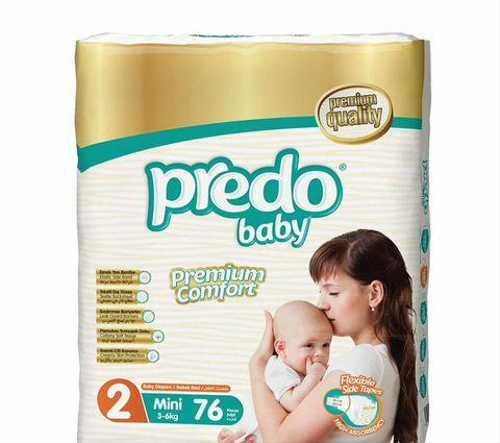 Подгузники Predo Baby, 76 шт, № 2, 3-6 кг, мини (J-102)