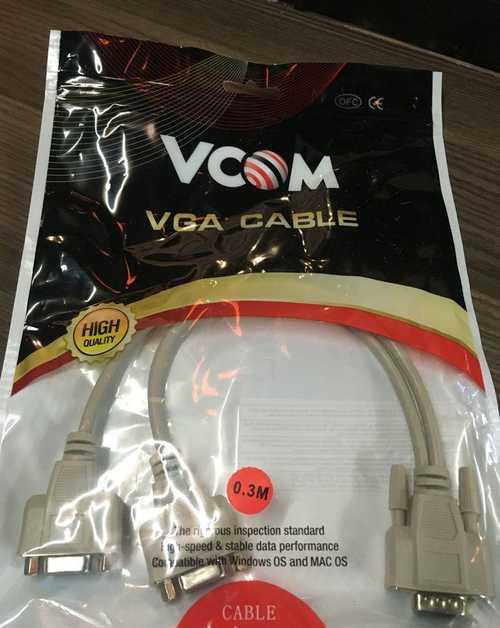 разветвитель vcom vga - 2x vga (vvg6530) 0.3 м