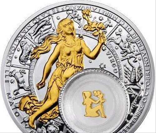 Монета Дева серебро позолота Беларусь 2013 год