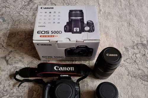 Зеркальный фотоаппарат canon 500D+75-300mm+18-55mm
