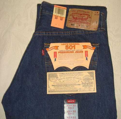 Levis 501 Rinsed Indigo Deadstock 33x32