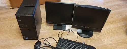 Персональный компьютер с двумя мониторами
