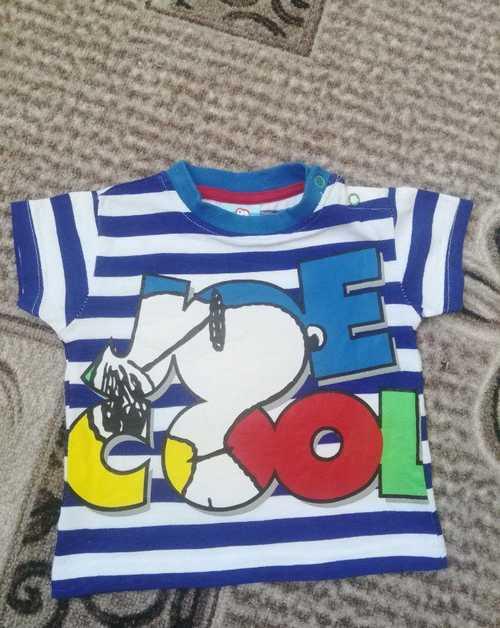 Футболка Snoopy как новая 68см