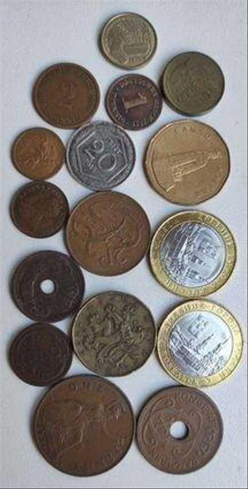 Монеты Австрия Россия Великобритания Дания др
