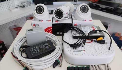 Комплект видеонаблюдения из 3 камер esvi