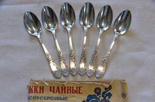 Новый набор мельхиоровых чайных ложек "Зiш" СССР