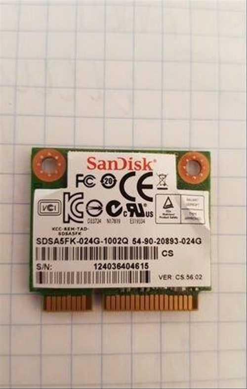 Жесткий диск msata SSD SanDisk 24Gb
