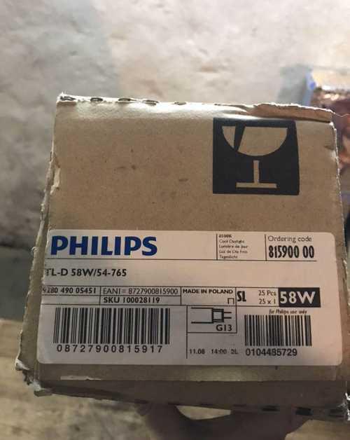 Люминесцентная лампа Philips TLD 58W/54-765