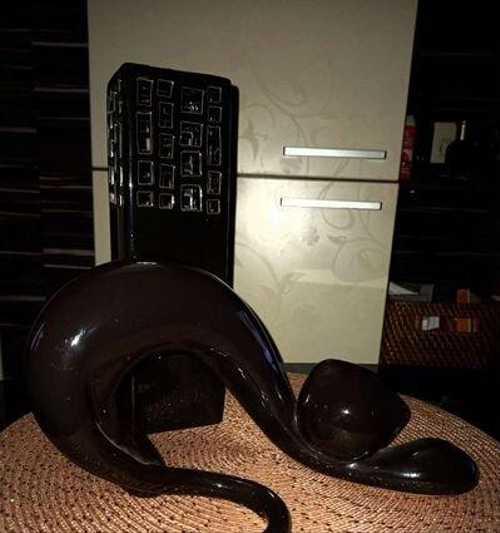 Керамика черный глянец кошка и ваза