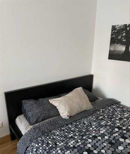 Кровать двухспальная с матрасом Икеа Мальм