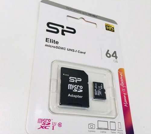 Карта памяти MicroSD 64GB Silicon Power Class 10