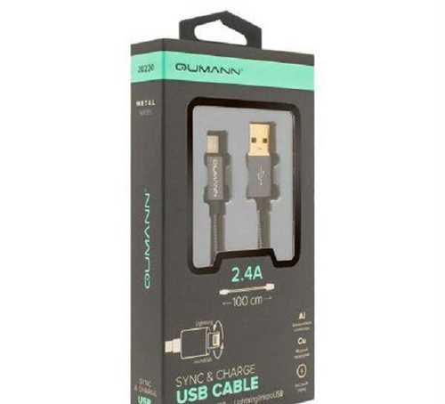 Кабели Qumann Lightning+microUSB 1м 2.4А