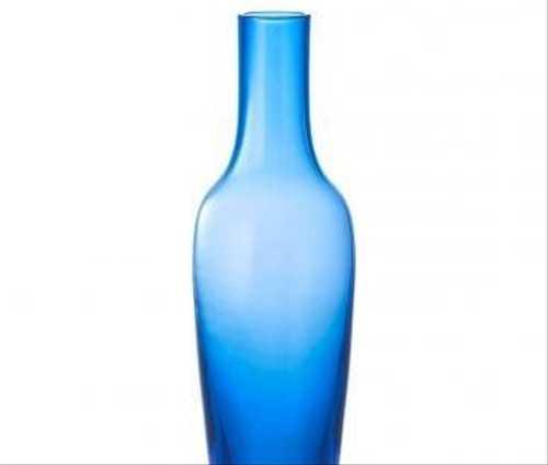 Стеклянная бутылка синяя Икея