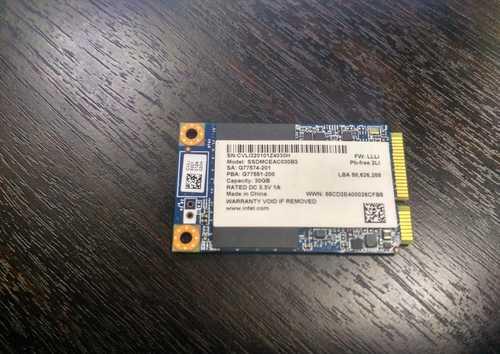 Msata SSD диск Intel 30Gb