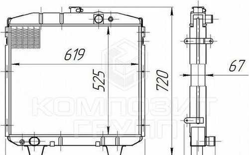 Радиатор охлаждения паз-3205 Б