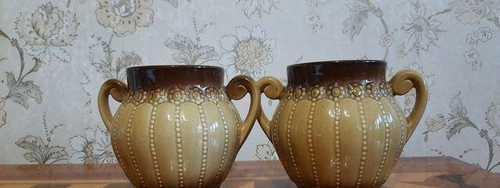 2 вазы, керамика, интерьер СССР, 1980-е гг