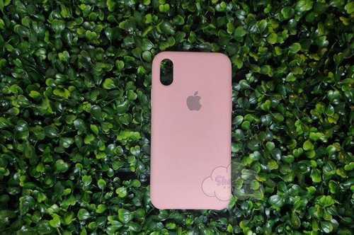 Чехол для iPhone X/XS Silicon case нежно розовый