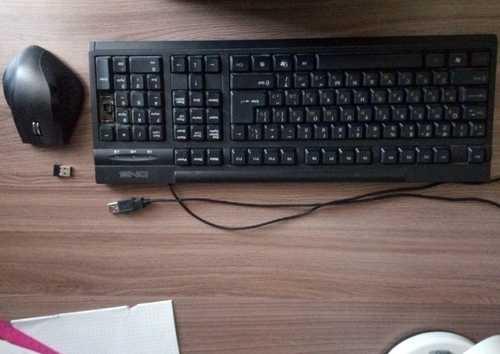 DNS Клавиатура проводная+мышь беспроводная