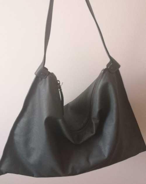 Сумка Ессо, натуральная кожа, зеленая