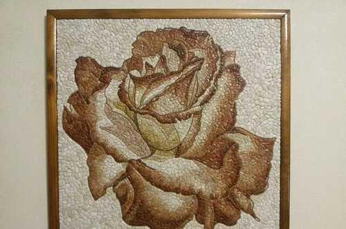 Картина, мозаика(морская галька) "Роза"