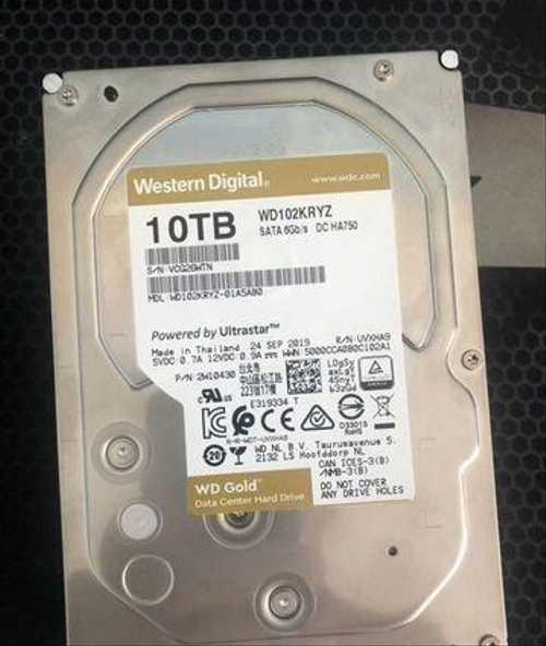 Жесткий диск 10tb WD Gold 7200rpm