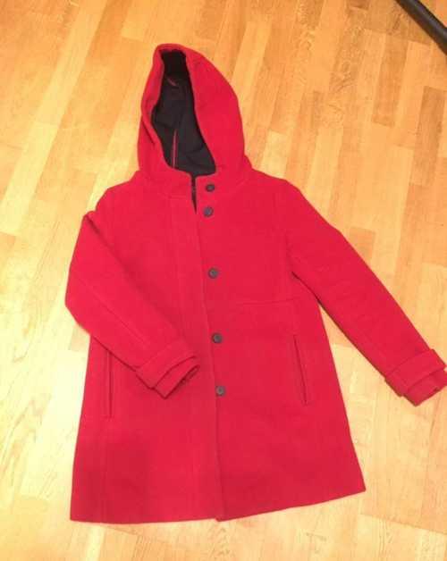 Пальто красное демисезонное Zara