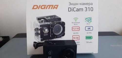 Новая экшн-камера Digma DiCam 310 4K Wi Fi (Black)