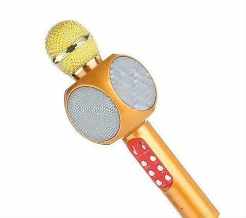 Светящийся караоке-микрофон WS 1816 золотой