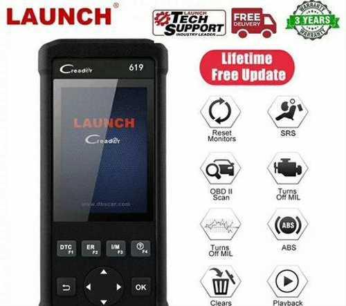 Диагностический сканер launch CR619 OBD 2