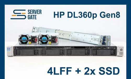 Сервер HP DL360p Gen8 4LFF 2x E5-2670v2 32GB