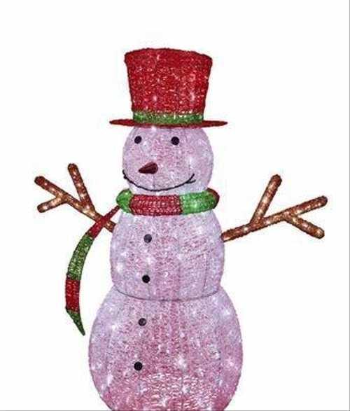 Новогодняя фигура снеговик в шляпе 152 см 280 Led