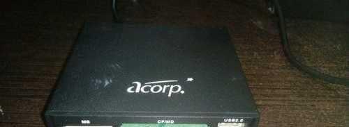 Картридер внутренний 3.5" acorp crip200-B, черный