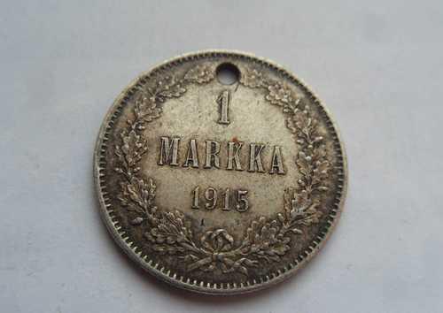 Финляндия 1 марка 1915 Серебро. Оригинал