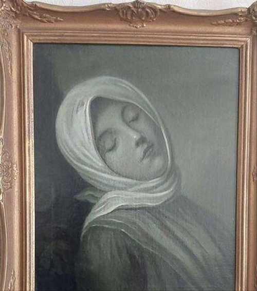 Картина маслом" Спящая девушка " нач.20 века