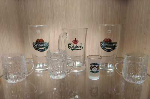 Пивные бокалы и кружки Spendrup’s и Carlsberg