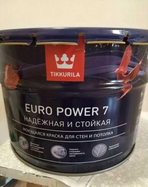 Краска для стен и потолка Tikkurila бирюзовая 9 л