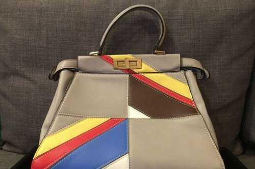 Сумка Fendi Италия 34Х27 см Разноцветные всвки кож