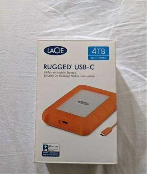 Внешний жёсткий диск Lacie Rugged USB Type C 4Tb