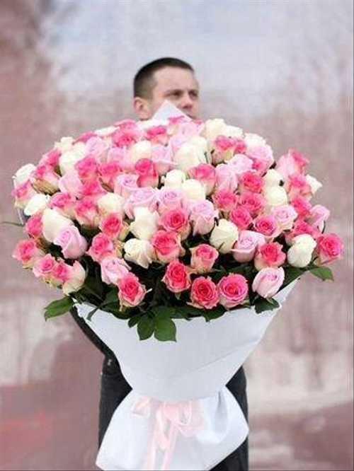 101 роза 100 см., цветы, доставка цветов