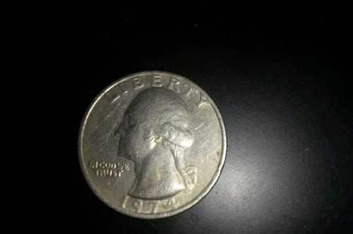 Liberty Quarter Dollar 1974 перевёртыш