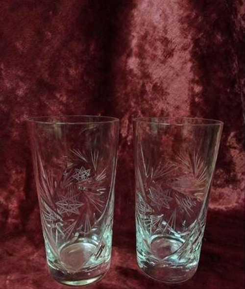 Комплект из 2 стаканов хрусталь винтаж СССР