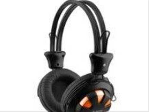 Наушники с микрофоном A4 Tech "HS-28", цвет: оранжевый/черный