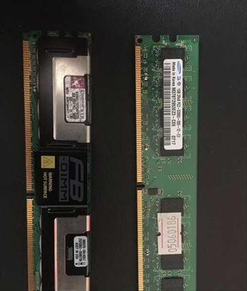 Оперативная память DDR2 Kingston 2Gb, Samsung 1Gb